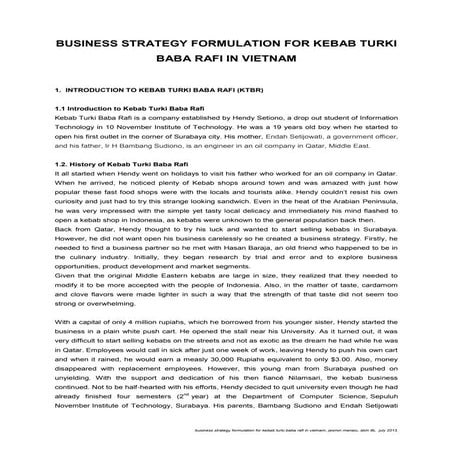 Business Strategy Formula For KTBR in Vietnam | PDF