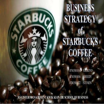 Business strategy of starbucks coffee | PPTX