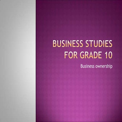 Business Studies. grade 8 | PPTX
