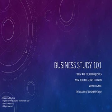 Business study 101 | PPT