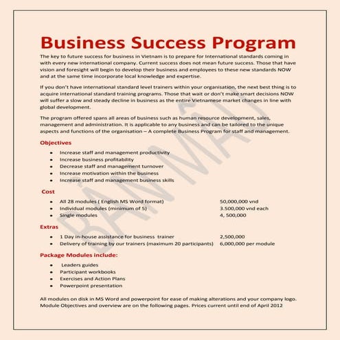 Business Success Program | DOCX