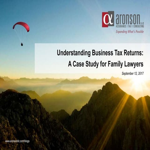 Webinar: Understanding Business Tax Returns - A Case Study for Family ...