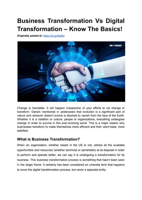 How will digital transformation consulting change business operations ...