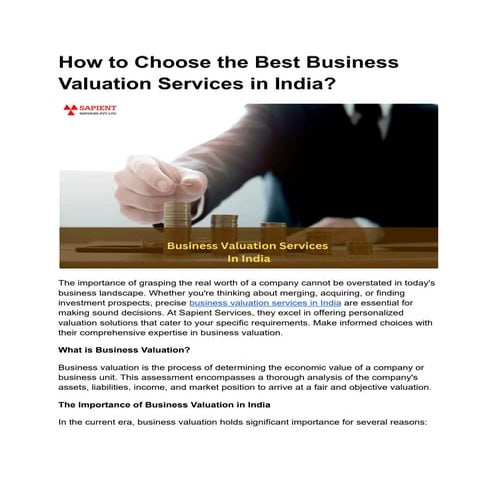 Business valuation services in india - Google Docs.pdf