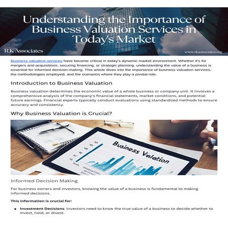 Understanding the Importance of Business Valuation Services in Today's ...