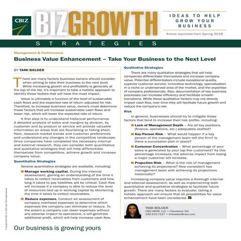 Business Value Enhancement – Take Your Business to the Next Level | PDF