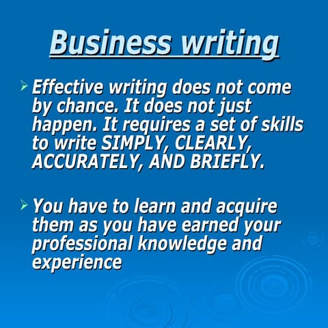 Business writing-skills are essential business communication skills