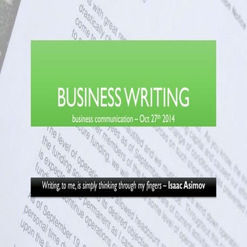 Business Communication - Business Writing | PDF