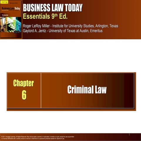 BUS LAW CH6 CRIMINAL LAW.ppt BUS LAW CH6 CRIMINAL LAW.ppt