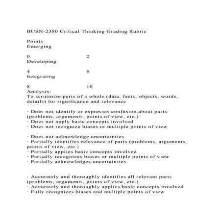 Criterion C: Thinking Critically | PDF