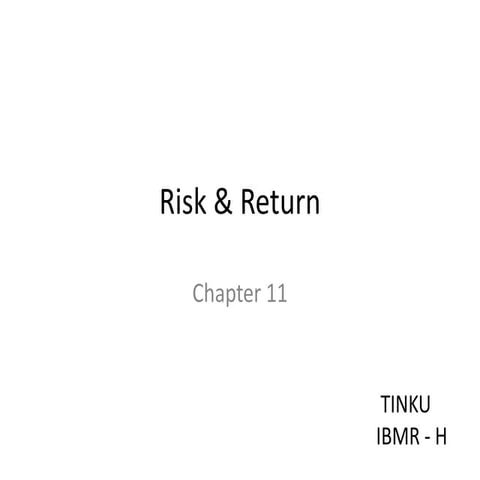 Business Finance Chapter 11 Risk and return | PPTX