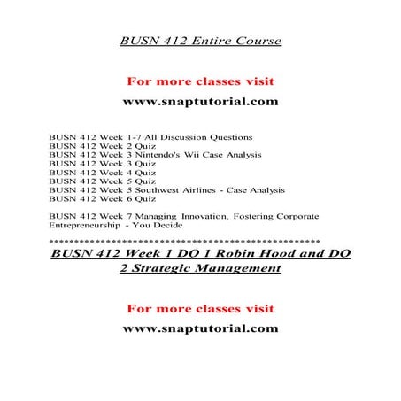 BUSN 412 Enhance teaching / snaptutorial.com | DOCX