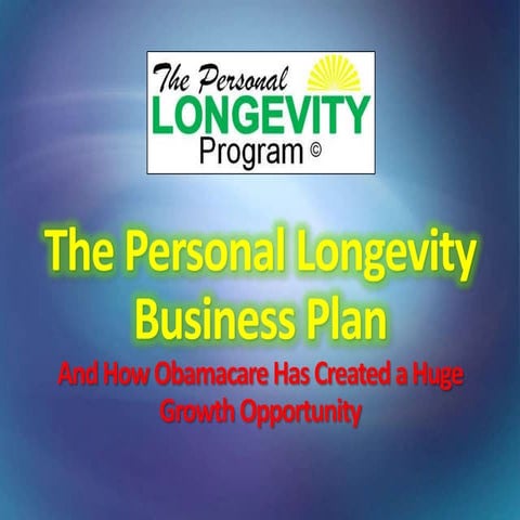 Personal Longevity Business Funding Proposal | PPTX