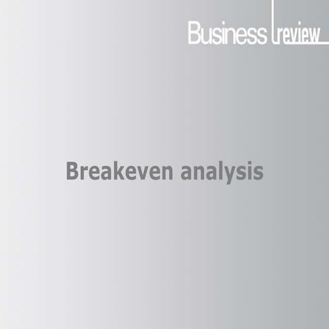 AQA AS A-level - Business Studies - Breakeven Analysis | PPTX