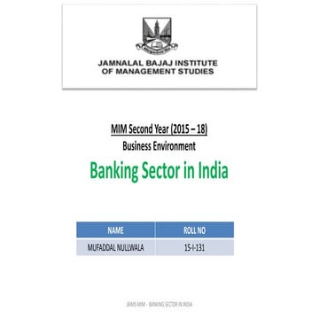Banking Sector in India | PPTX