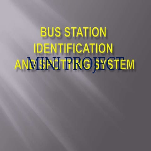 Bus station identification | PPT