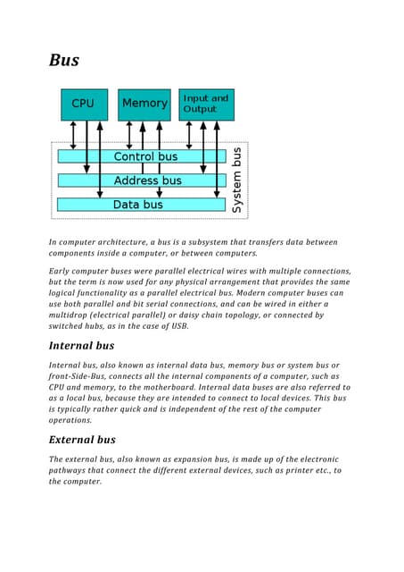 P3 computer bus system | PPTX | Operating Systems | Computer Software and Applications