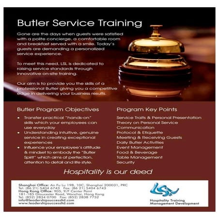 Butler Service Training | PDF