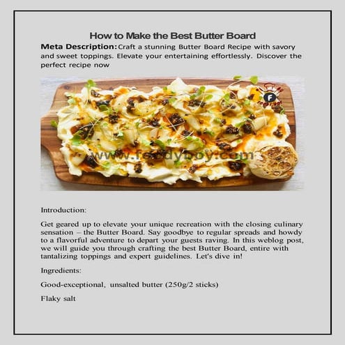how to make best butter board recipe.... | PDF | Desserts and Baking ...