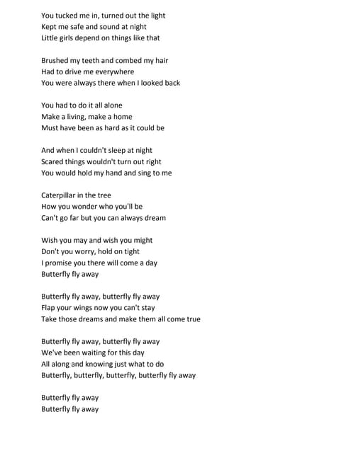 Butterfly Fly Away Guitar Chords