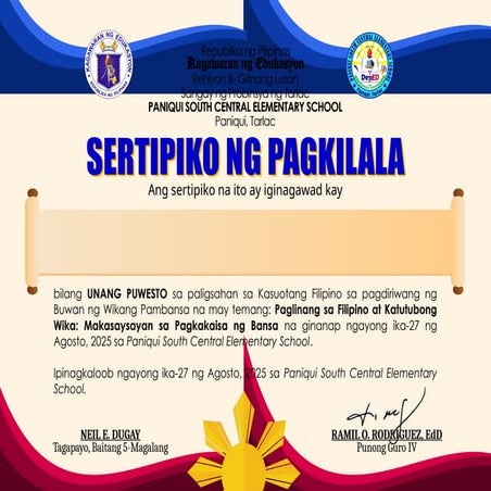 Buwan ng Wikang Pambansa certificate theme | PPTX