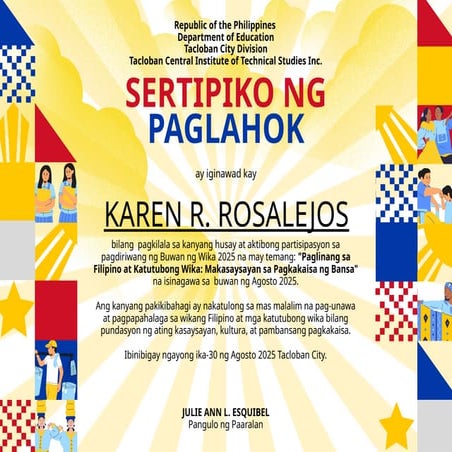 Buwan-ng-Wika-Sertipiko-ng-Pagkilala-in-Golden-Yellow-Crimson-Red-and ...