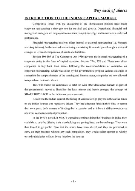 General buy back letter | PDF