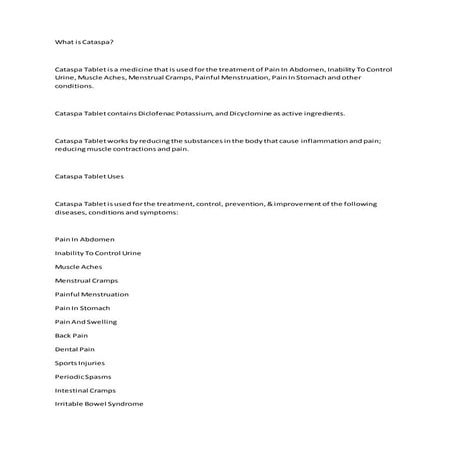 Buy cataspa tablet | DOCX | Pharmaceutical Drugs | Medical Health