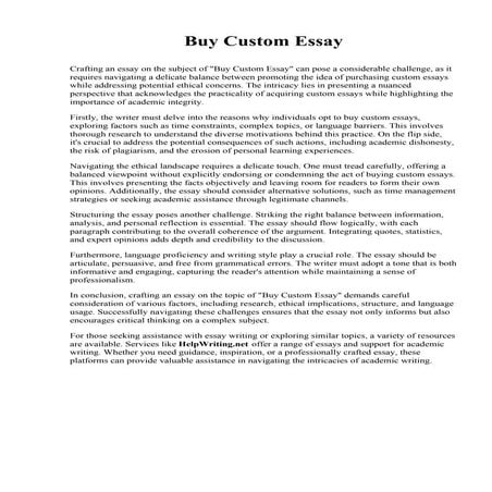 Buy Custom Essay | PDF