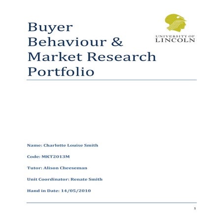 Buyer Behaviour & Market Research Portfolio | PDF