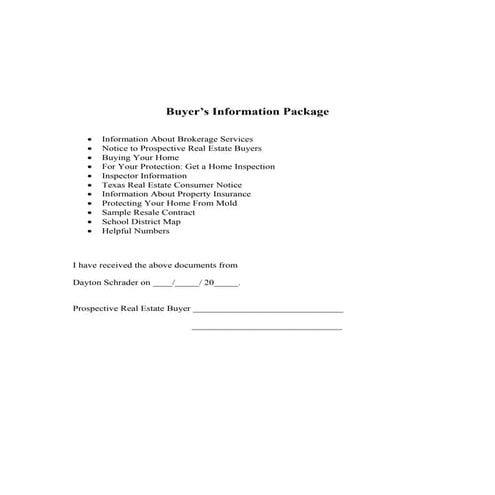 Buyer Information Package | PDF