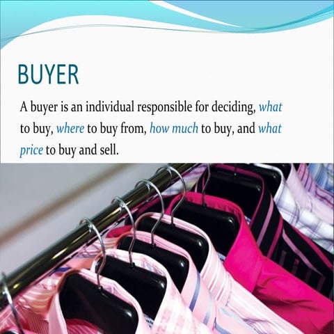 Buyer profiles + Types of buyers- Retail and Fashion Merchandising | PPT