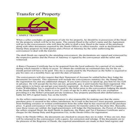 Buyers Advice - Transfer of property (Revised) | DOCX