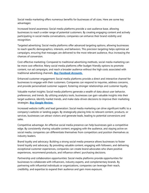 Advantages and Disadvantages of Social Media Marketing | PDF | Social Networking | Internet