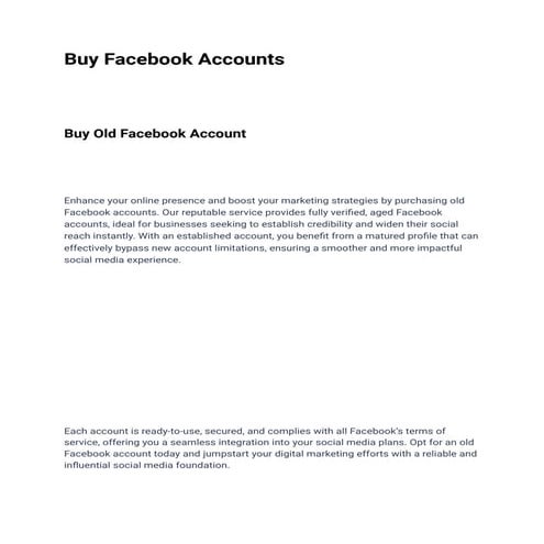 Facebook Accounts | PPTX