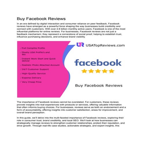 Buy Facebook Reviews - Get 100% FB Reviews | PDF