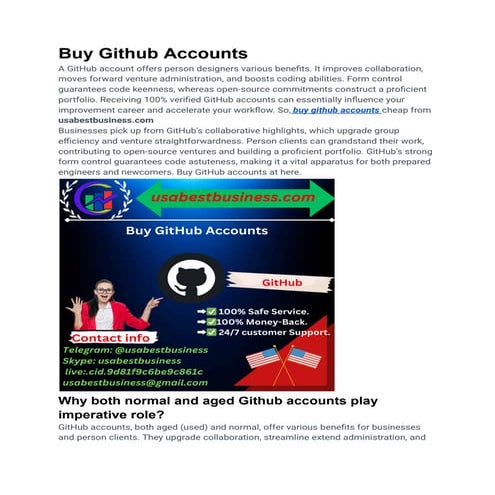 Buy Github Accounts A GitHub account offers person designers various benefits. It | PDF