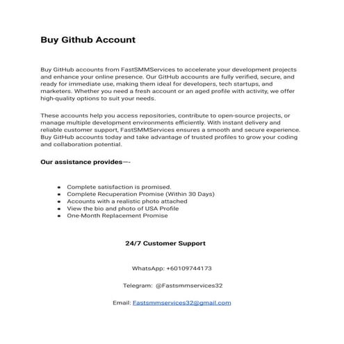 Purchase an Old Github Account . | PDF
