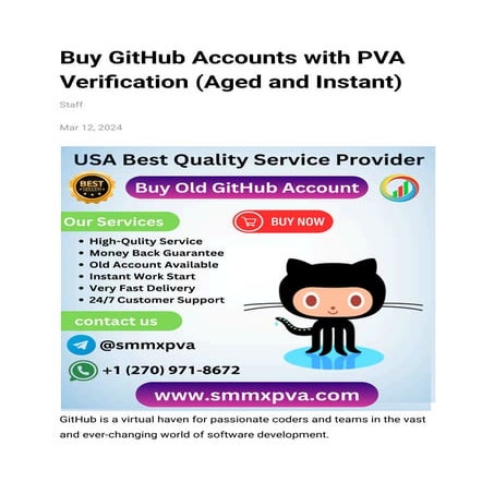 Buy GitHub Accounts with PVA Verification (Aged and Instant).pdf