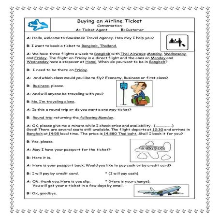 Buying an-airline-ticket-conversation-topics-dialogs-role-plays-drama ...