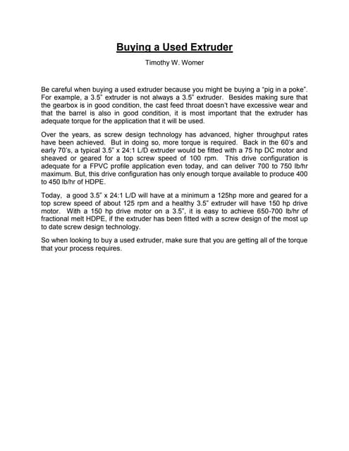 Basic Screw Geometry: Things Your Extruder Screw Designer Never Told ...