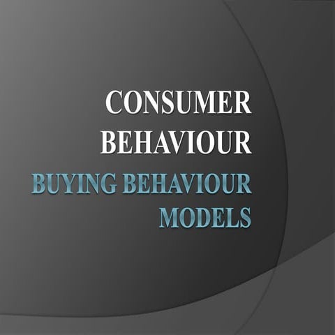 Buying behaviour models | PPT