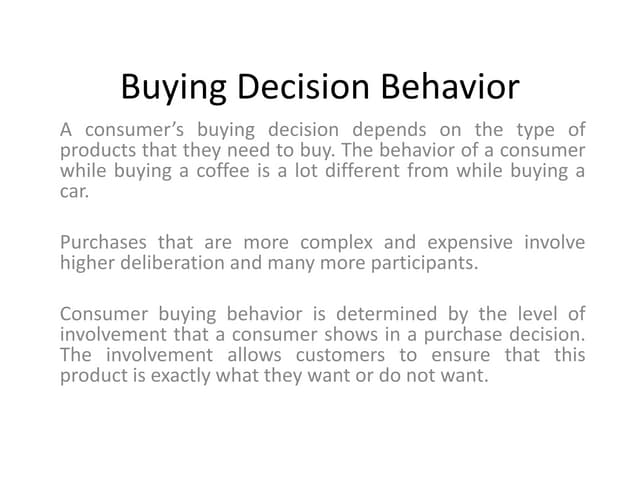 Types of Consumer Buying Decision | PPTX