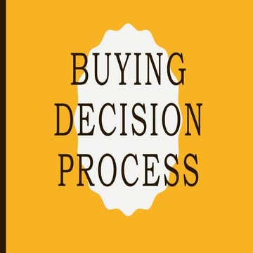 Buying decision process | PPTX