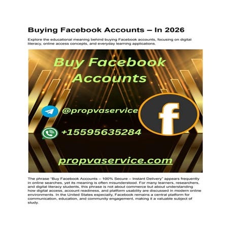 Buying Facebook Accounts – In 2026.pdf11 | PDF