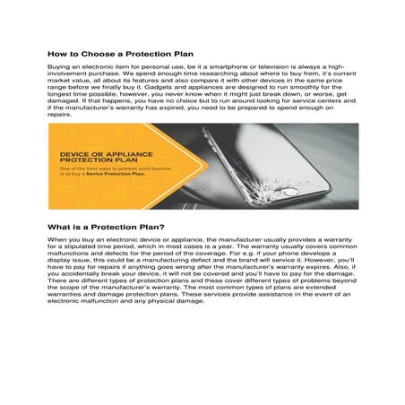 How to Buy the Right Protection Plan | PDF