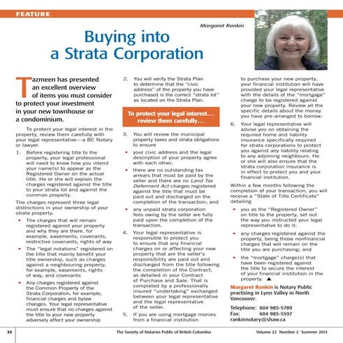 Buying into a Strata Corporation | PDF
