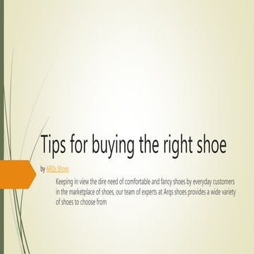 Buying the right shoes, tips and tricks | PPTX