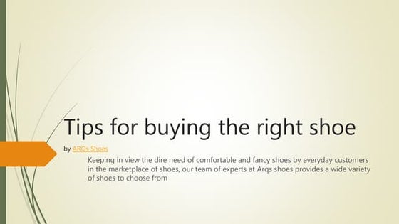 Tips for Chooising the right Running Shoe | PPT
