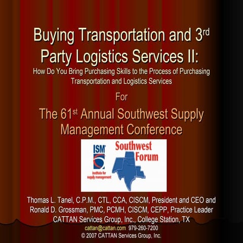 Buying Transportation and 3rd Party Logistics Services-Part II | PPT